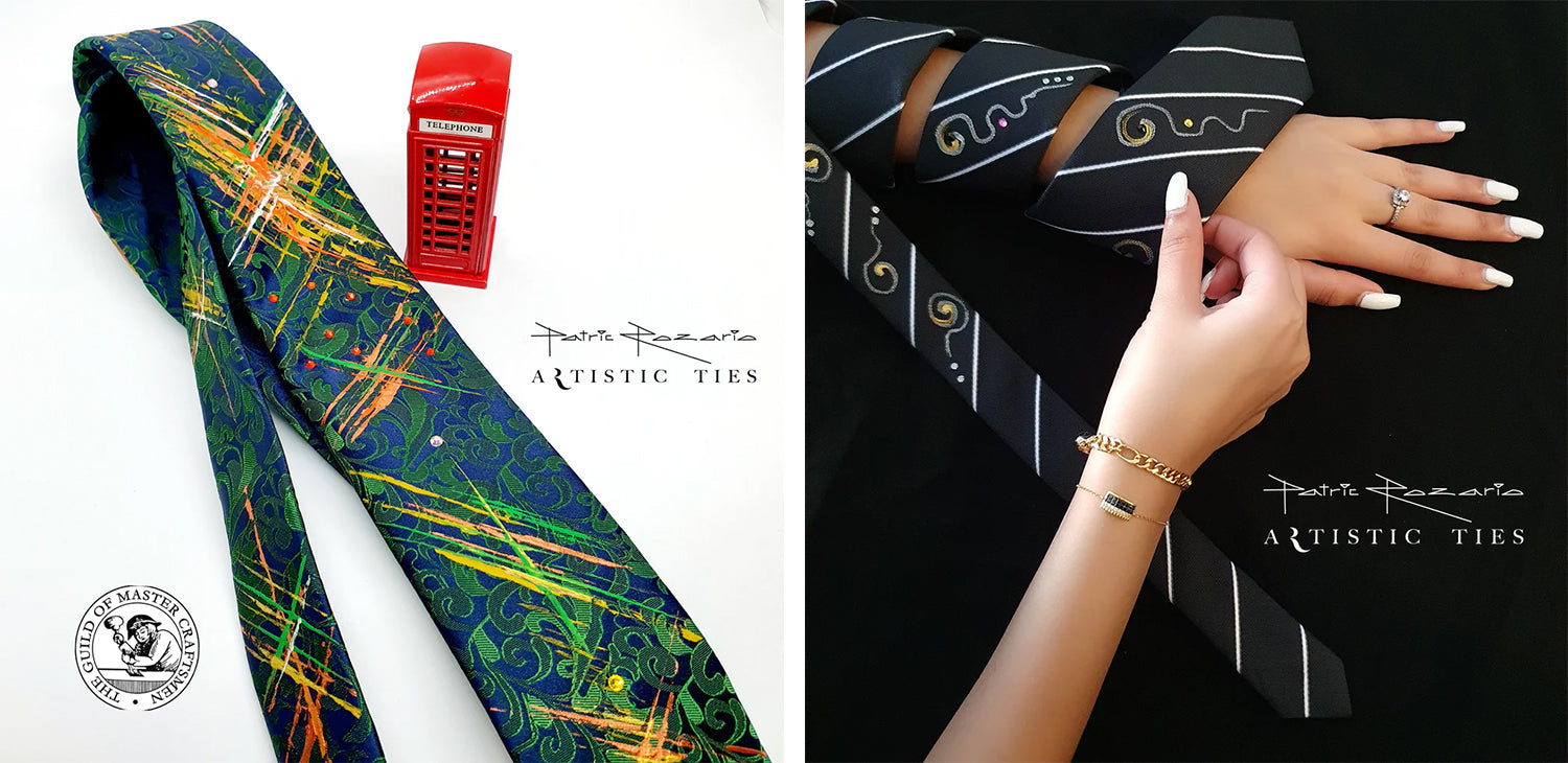 Hand Painted Swarovski Studded Necktie | brandscape.shop – Brandscape Shop